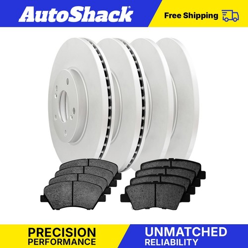 Front and Rear Coated Brake Rotors & Pads for 2016 Hyundai Veloster 1 ...