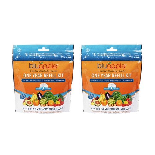 2x Bluapple Classic One-Year Refill Kit Fresh Vegetable Saver Sealer ...