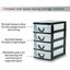 2 x 4 Tier Mini Storage Drawers Draw Tower Unit Office School Jewellery ...