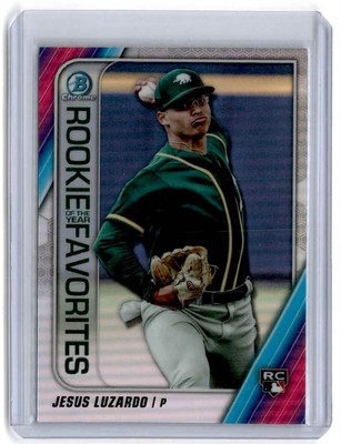 2020 Bowman Chrome Rookie of the Year Favorites Jesus Luzardo Oakland ...