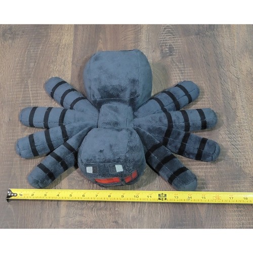 Minecraft Spider Plush Stuffed Animal Toy Gray Black Stripes Video Game ...