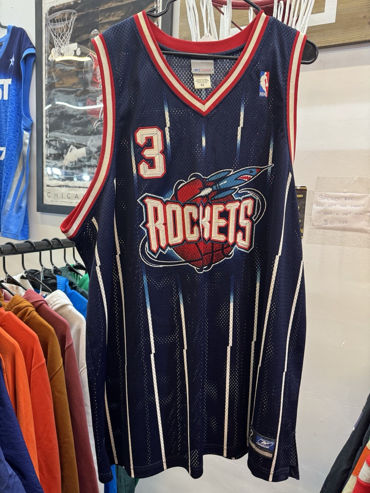 Authentic STEVE FRANCIS Houston Rockets Jersey 52 XXL 2XL Reebok | eBay