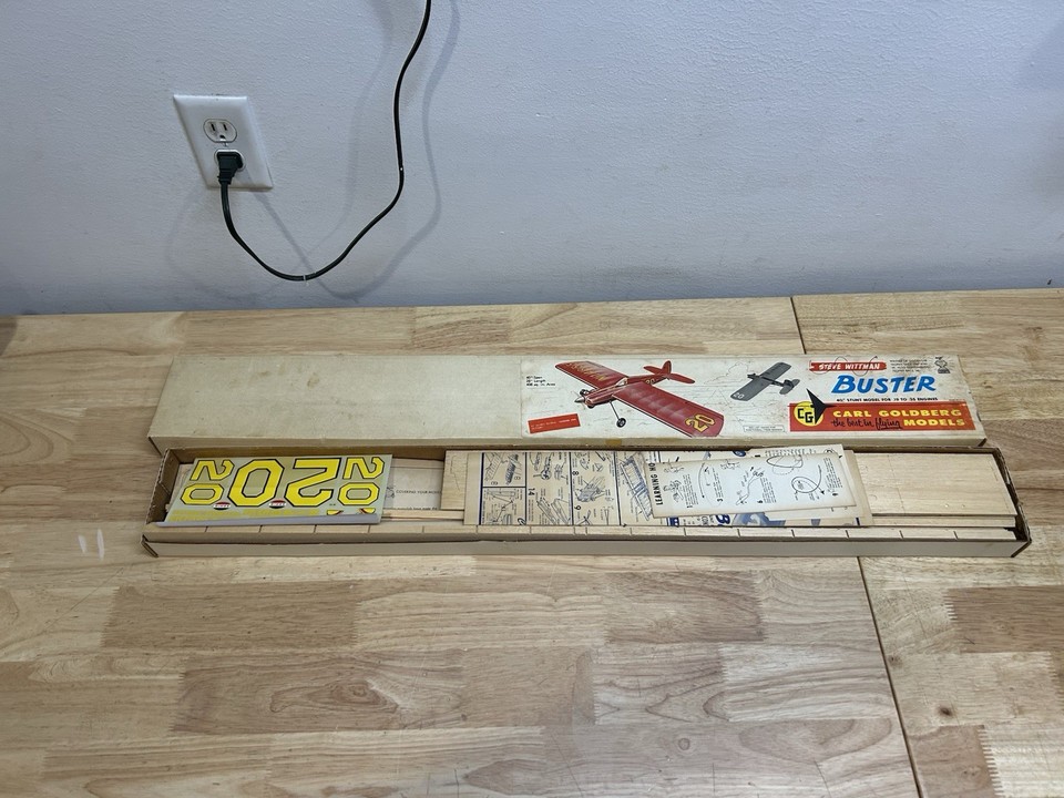 Vintage Control Line Model Airplane Kit Carl Goldberg Buster kit NOS | eBay