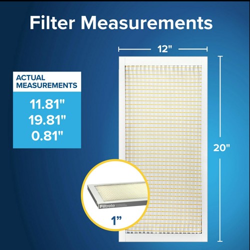 Filtrete 12x20x1 AC Furnace Air Filter, MERV 5, MPR 300, Capture ...