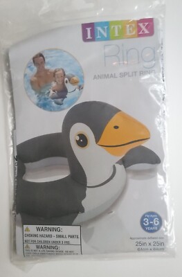 Intex Swim Ring Penguin Animal Split Ring Inflatable Pool/Water Floaty ...