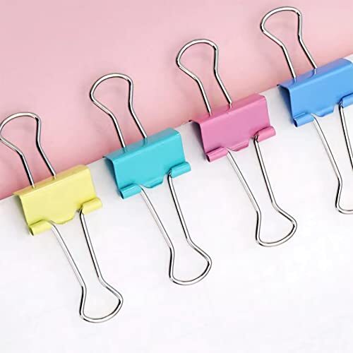 pcs Colored Binder Clips Paper Clamps Assorted Size Small, Medium ...