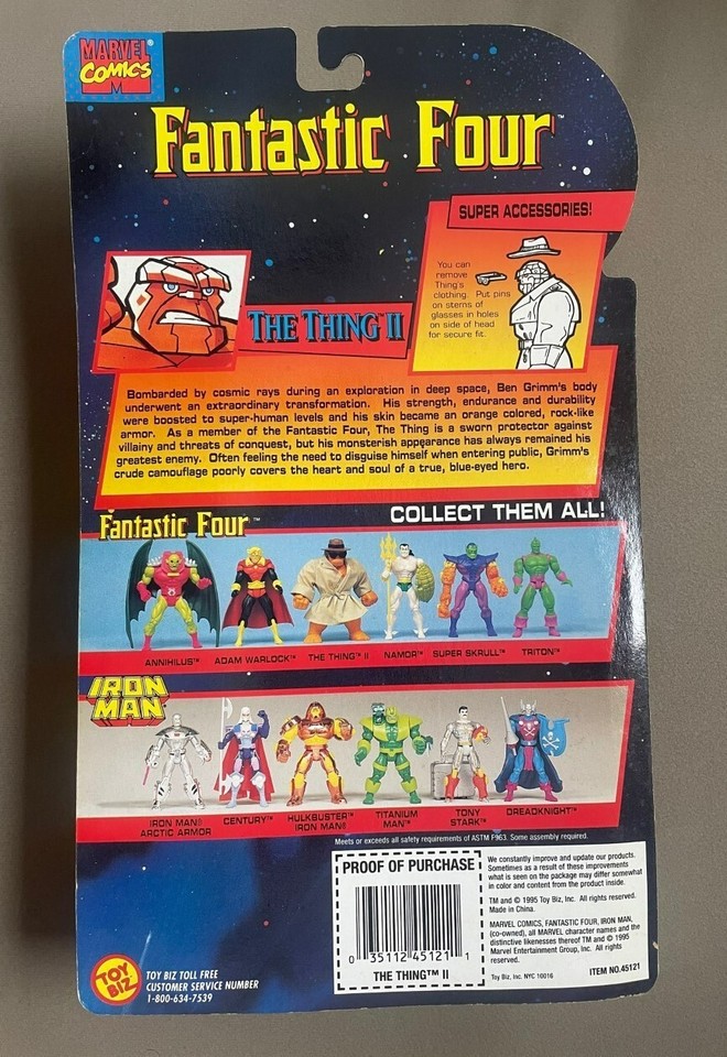 Toy Biz Marvel Comics Fantastic Four The Thing 2 Undercover Disguise ...
