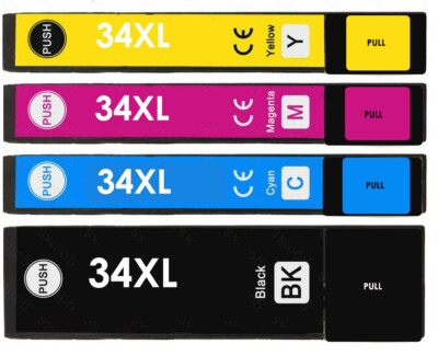 34XL Ink Cartridges Set For Epson Pro 3720 3725DWF Non OEM 34 Golfball ...