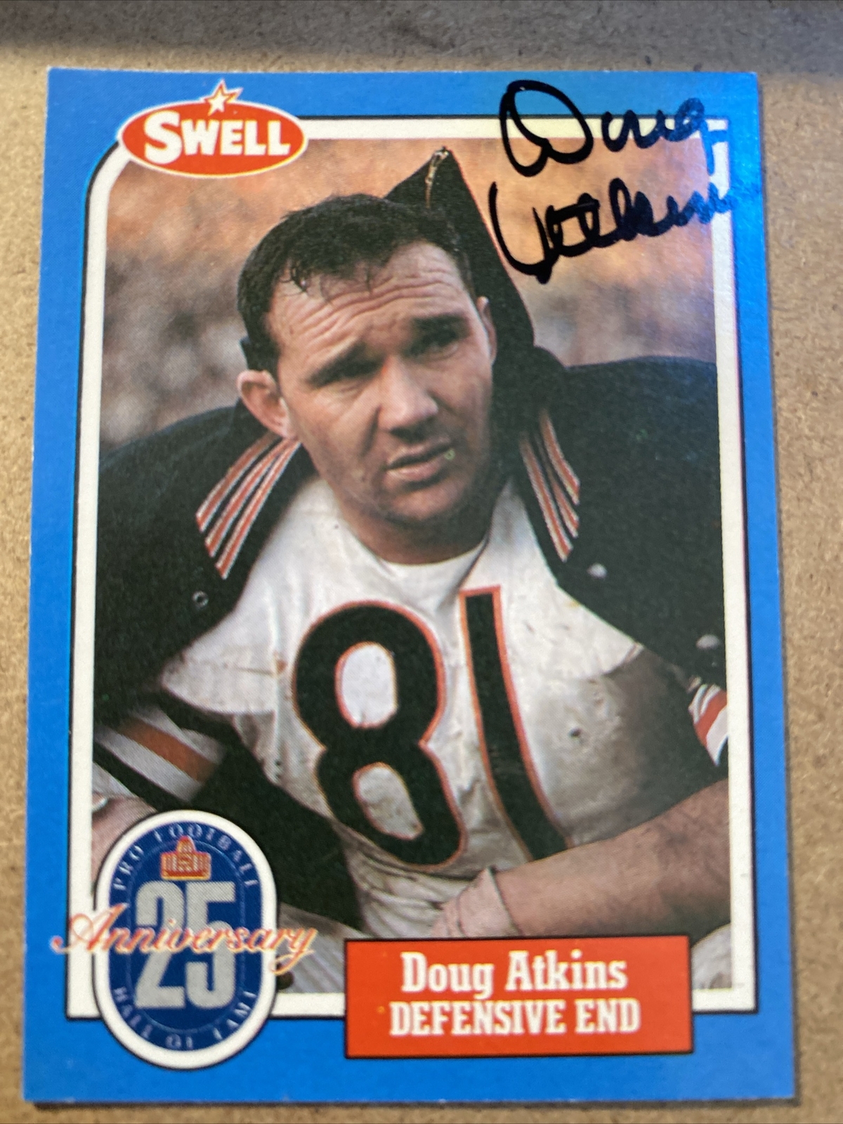 1988 Swell Greats #8 Doug Atkins Auto AUTOGRAPHED Chicago Bears - HOF ...