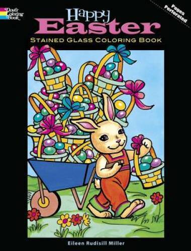Happy Easter Stained Glass Coloring Book (Holiday Stained Glass Colorin ...
