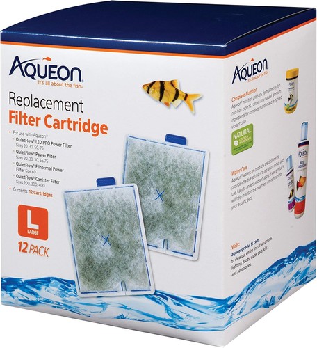 Aqueon Replacement Filter Cartridges Large - 12 pack - 12 pack, White ...