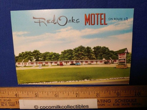 Postcard 1950s Red Oaks Motel RFD Plymouth Massachusetts Bldg Car Color ...