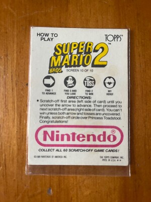 1989 Topps Nintendo Scratch #10 Screen 10 Super Mario Bros. 2 ISA 10 ...