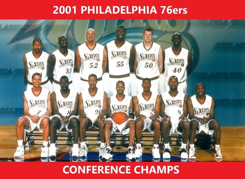 2001 PHILADELPHIA 76ers team 8X10 PHOTO BASKETBALL NBA SEVENTY SIXERS ...