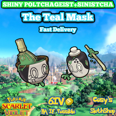 POLTCHAGEIST+SINISTCHA Shiny 6IV HA Pokemon SCARLET VIOLET Artisan ...