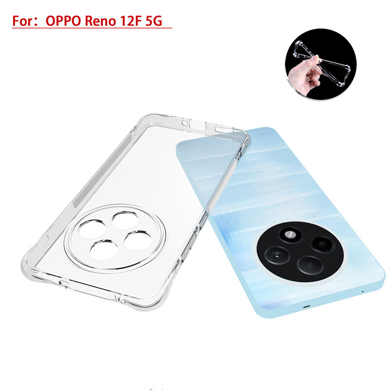 For OPPO Reno 12F 5G,Shockproof Corner Protective Clear Gel Case Cover ...
