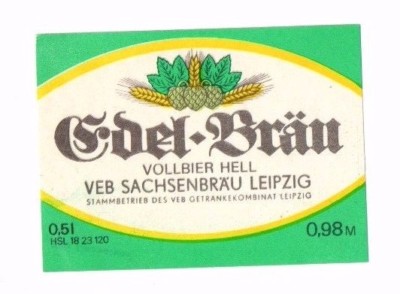 Germany - Beer Label - VEB Sachsenbrau, Leipzig - Edel-Brau | eBay UK