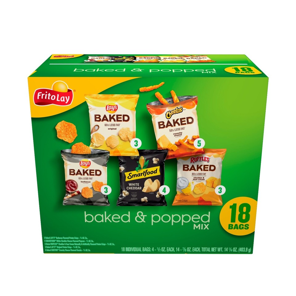 Frito-Lay Baked and Popped Mix Variety Pack, 18 Count NEW Free Shipping ...