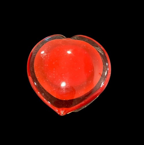 Vintage Red Art Glass Heart Paperweight Figurine | eBay