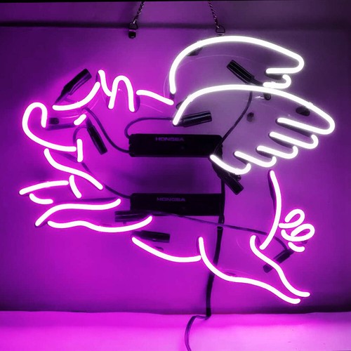 Flying Pig Neon Sign Acrylic 19"x15" Glass Bar Pub Wall Decor Artwork ...