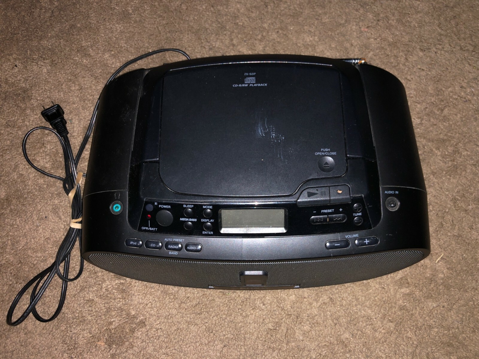 Sony ZS-S2iP CD/M-R/RW Playback iPod Dock AM/FM Tuner W/ Power Cord ...