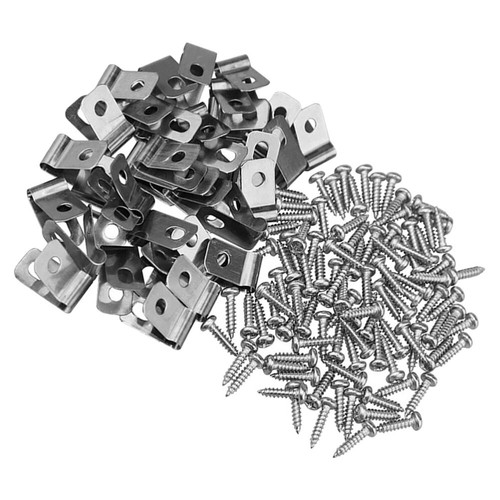 200 Pcs Stainless Steel Wire Clamp Fence Clips with Screws Chicken ...