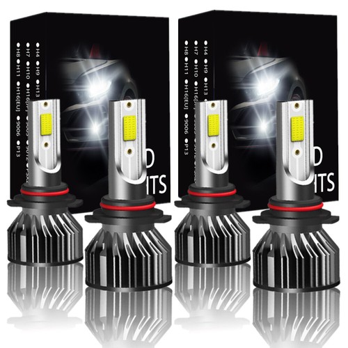 4X 9006 9005 LED Headlights Combo Bulbs 10000K High Low BEAM Super ...