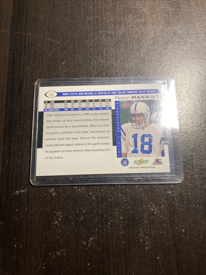 Peyton Manning SCORE CARD NFL 2000 T13-45 | eBay