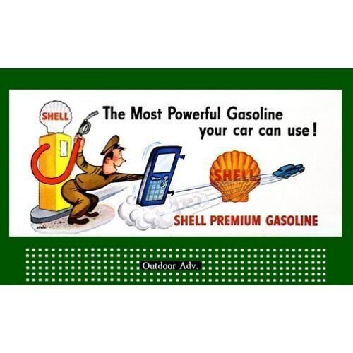 HO 1 1/2" x 3" BILLBOARD SIGN GLOSSY INSERT SHELL PREMIUM GASOLINE | eBay