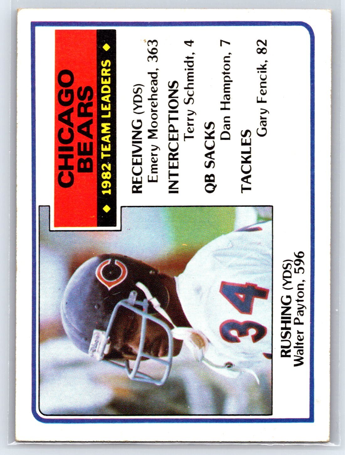 Walter Payton #28 1983 Topps Chicago Bears | eBay