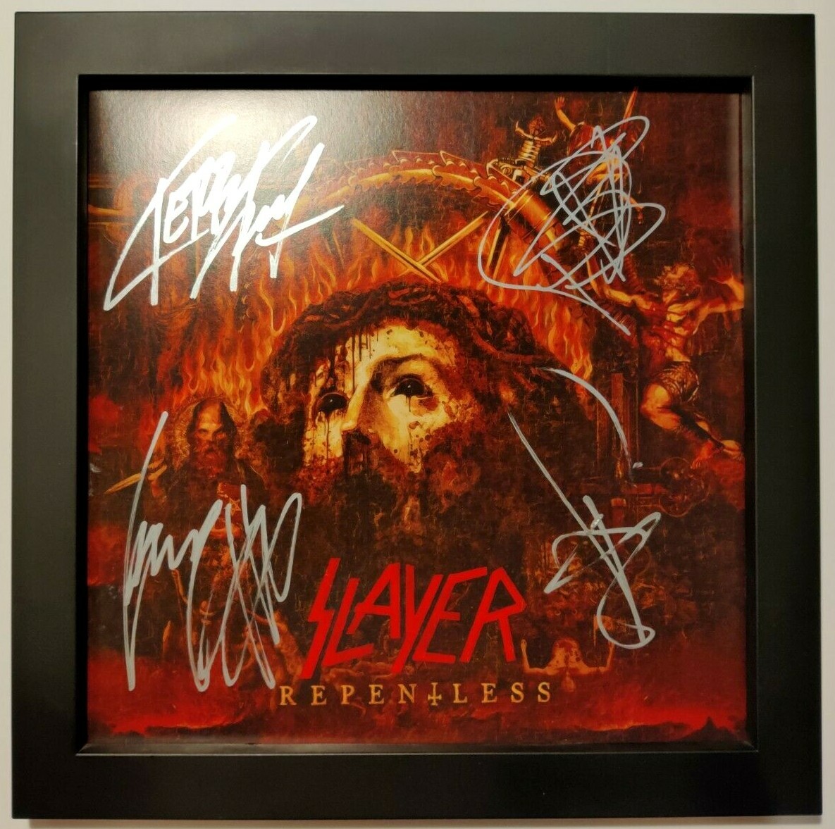 SLAYER – Repentless – 1st press vinyl – FULLY SIGNED by the RECORDING ...