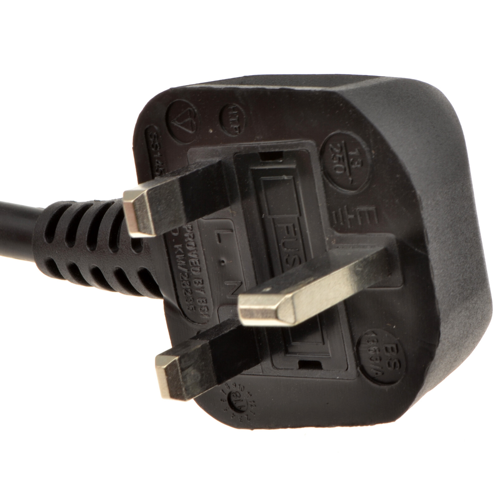 13A/5A Fully Moulded 3 Pin UK Plug to 3 Core Flex Cable Stripped Bare ...