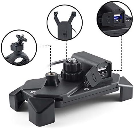 Motorcycle Handlebar Mobile Phone Mount Holder USB for Smartphone New ...