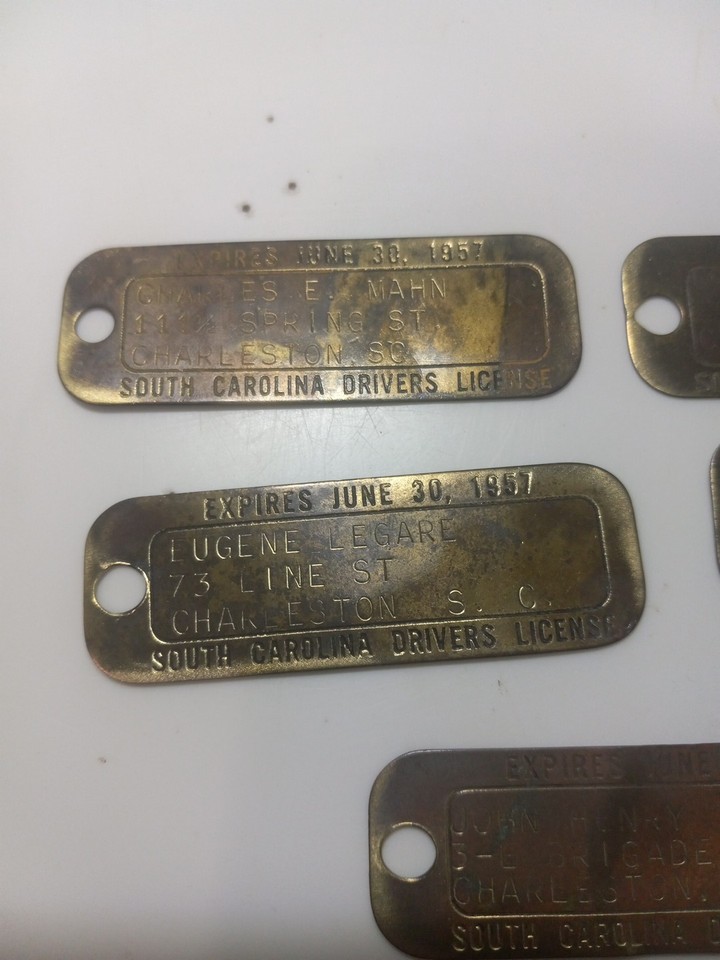 Lot Of 5 / 1950's Charleston South Carolina Brass Driver's License Key ...