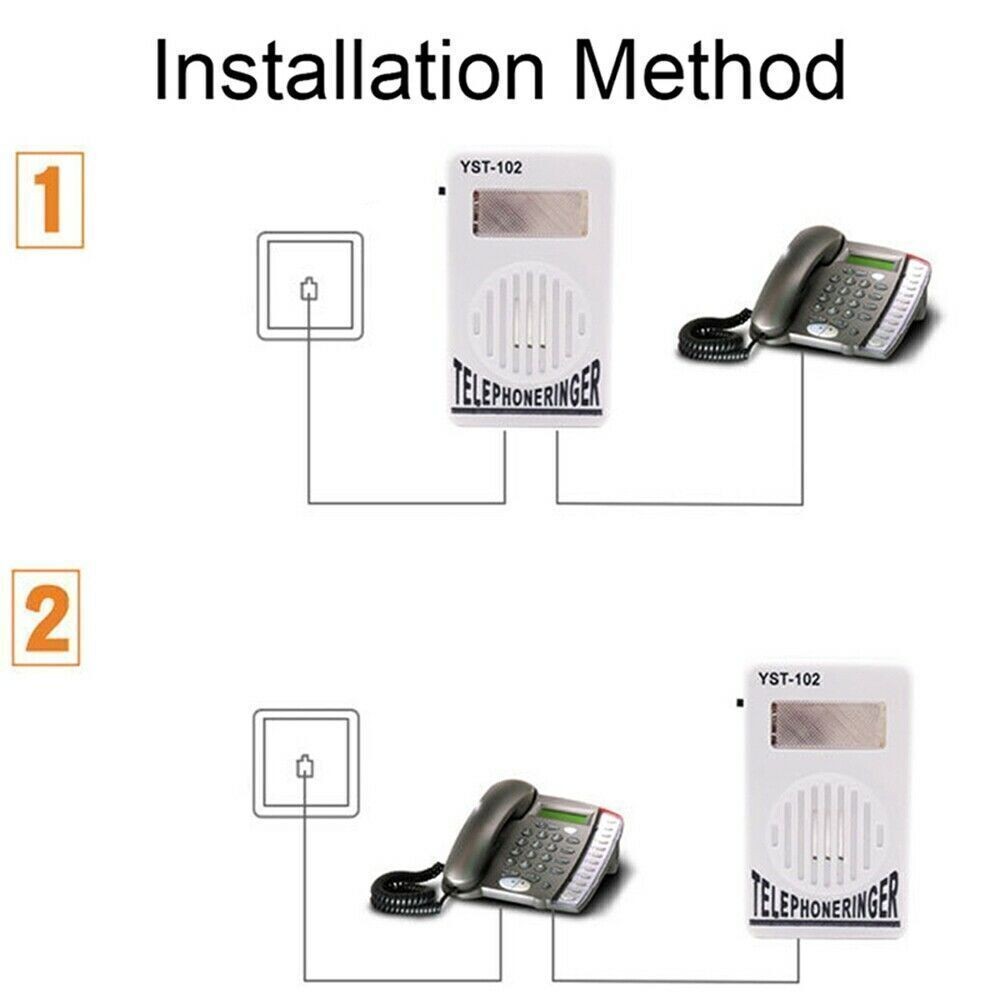 Extra-Loud Telephone Ringer Phone Sound Amplifier Strobe Light Flash ...
