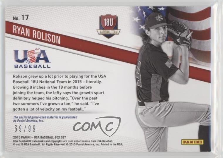 2015 Panini USA Baseball Box Set 18U National Team Jerseys /99 Ryan ...