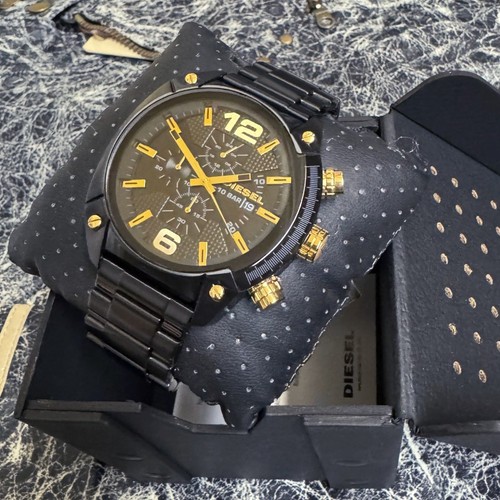 NEW Diesel Men's Overflow Three-Hand Black Steel Watch DZ4504 | eBay