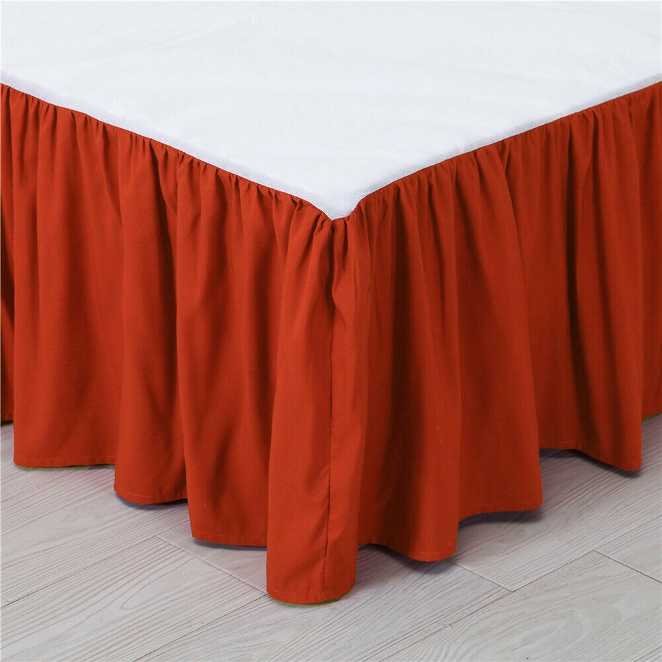 New Elastic Bed Skirt Dust Ruffle Easy Fit Wrap Around Twin Full Queen ...