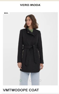 Vero Moda Black Wool look Coat, Size M ,RRP £98 | eBay UK