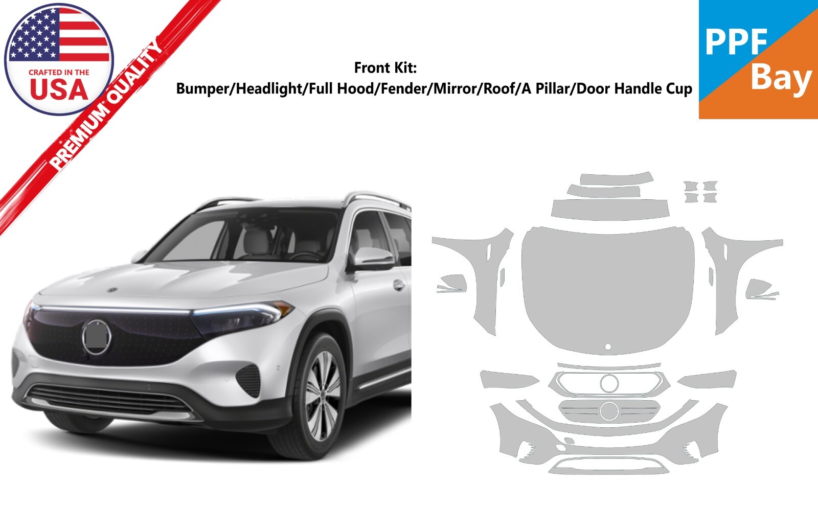 For Mercedes Bez EQB Base 2022-2024 Front Paint Protection Film PreCut ...