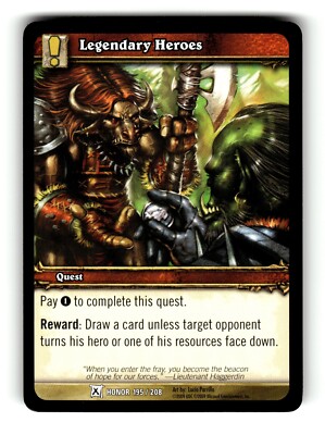World of Warcraft TCG Fields of Honor Trading Card Legendary Heroes ...