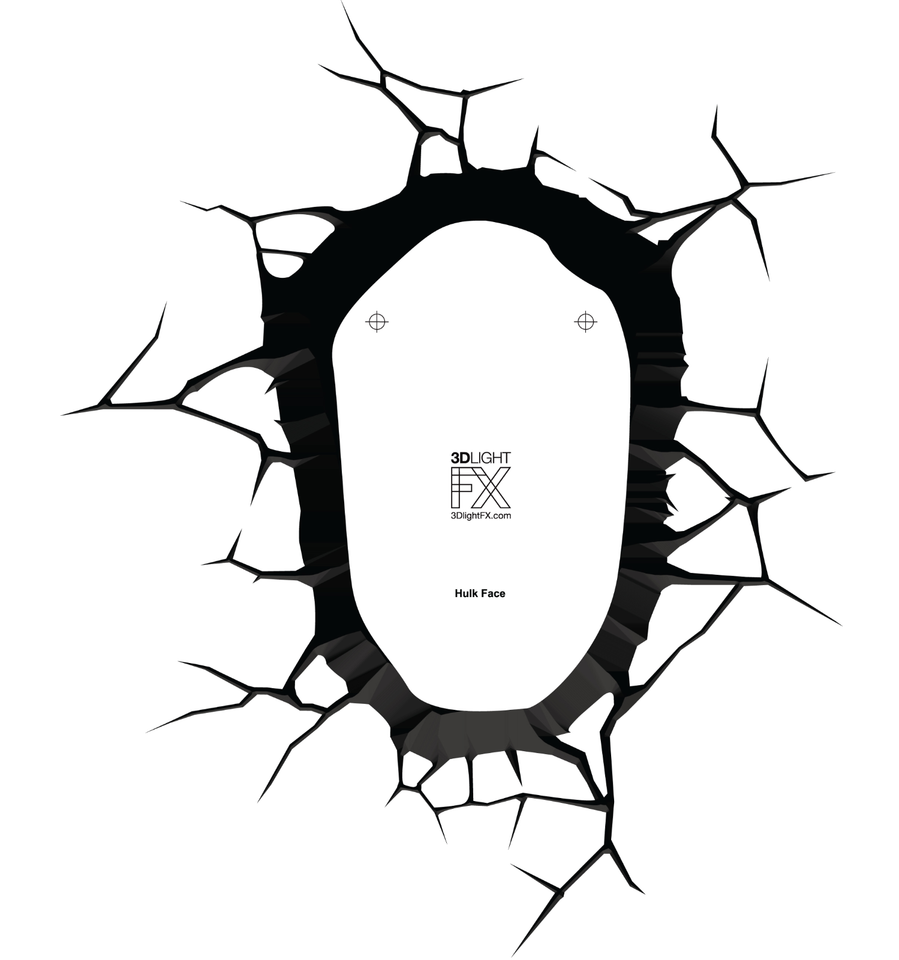 3D Deco Light FX Avengers Replacement Crack Wall sticker Led Wall Light ...