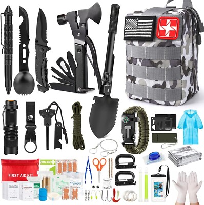 Emergency Survival Kit Bag First Aid Bug out Military Prepper Kit 222 ...