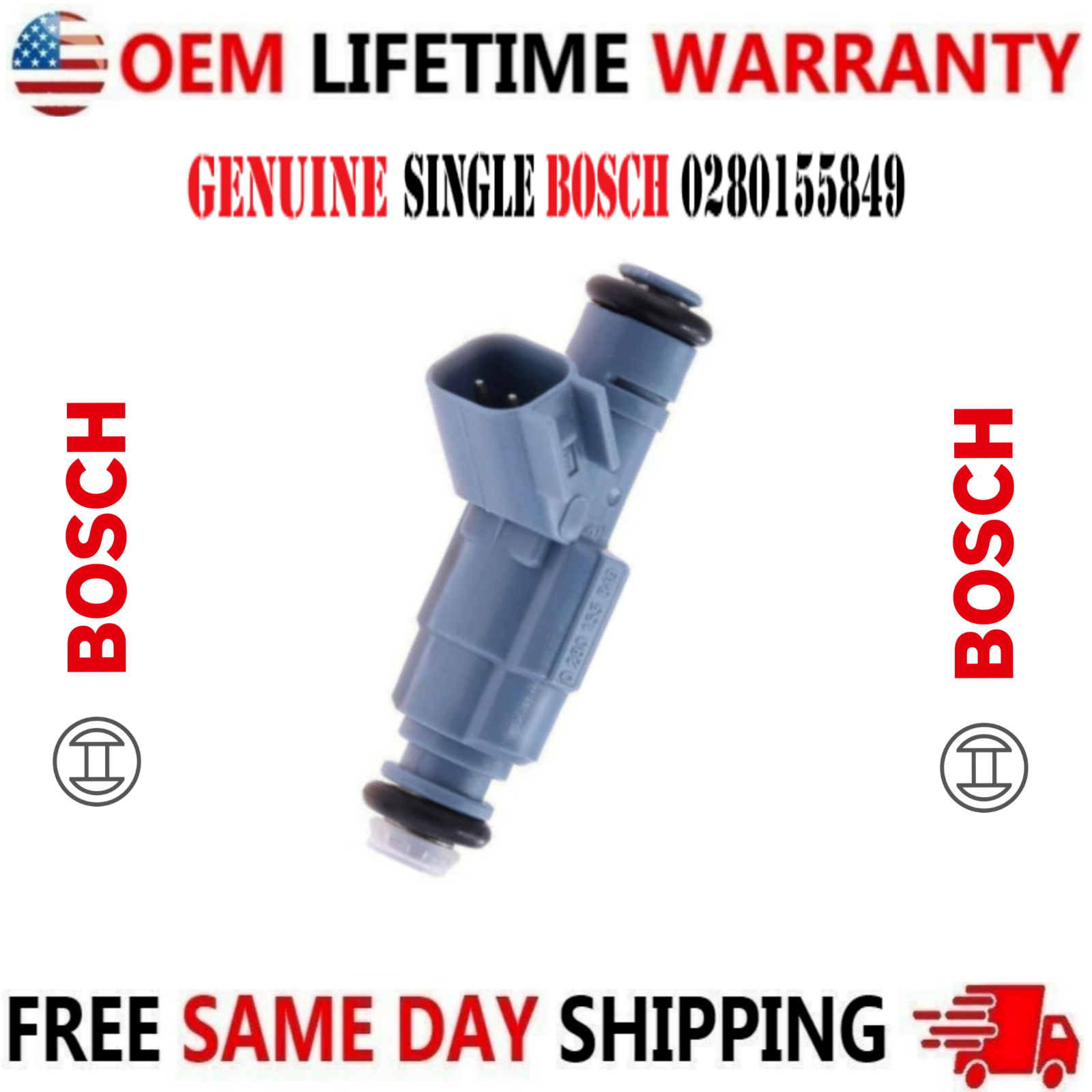 Single (1 piece) BOSCH Genuine Fuel Injector for 2001-2007 Dodge ...