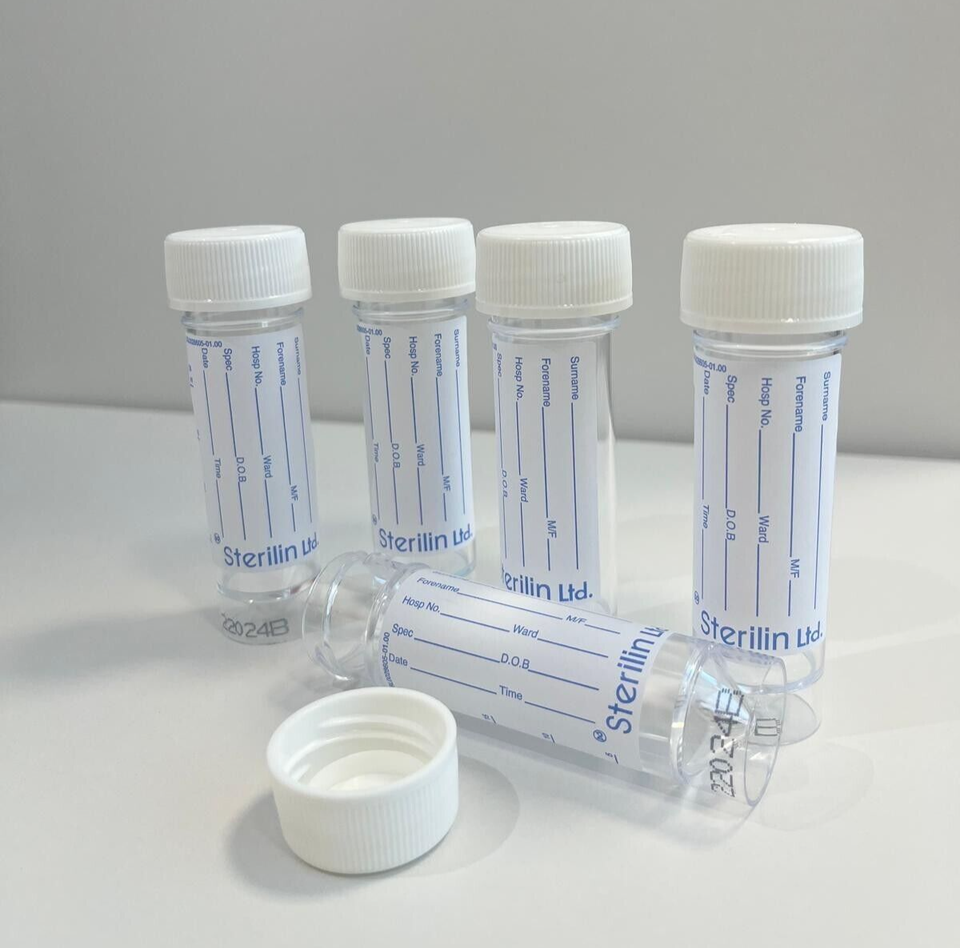 10X30ml Urine Sample Bottle Clear Label Universal Specimen Container ...