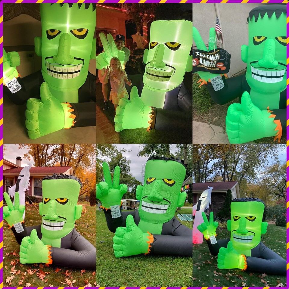 6FT High Halloween Inflatable Frankenstein Outdoor Decoration, Green ...