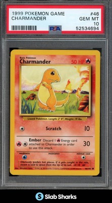 1999 POKEMON BASE SET UNLIMITED 46/102 CHARMANDER PSA 10 | eBay