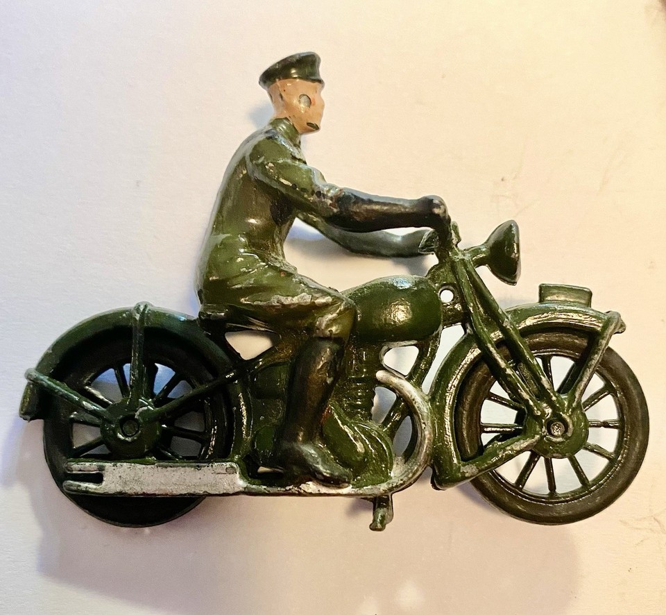 Vintage 1930s Lead Britains Army Royal Signal Motorcycle Dispatch Rider ...