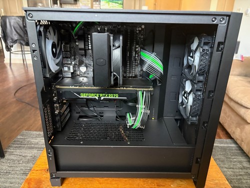 Gaming PC 2070 air cooled green RGB corsair icue | eBay
