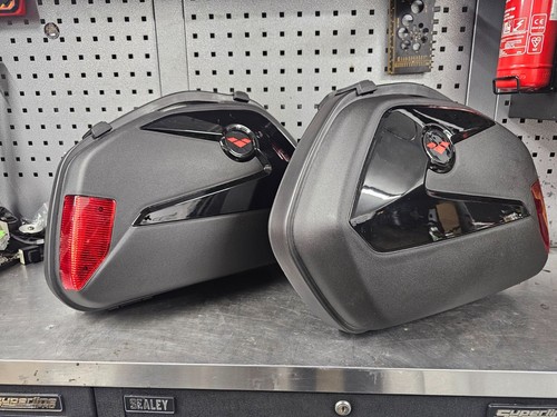 Universal Motorcycle Side Box Cases Hard Saddlebags pannier set luggage ...